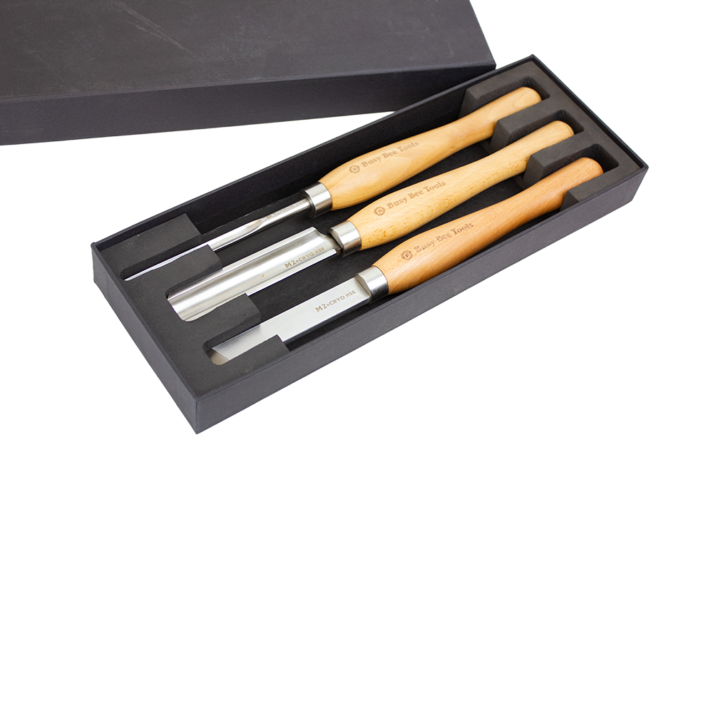 Buy 3pc M2 Cryo Wood Lathe Chisel Set at Busy Bee Tools