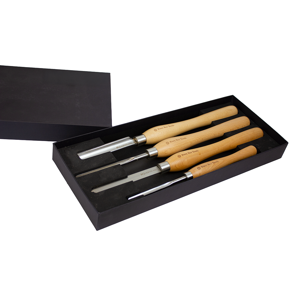 Buy 4pc M2 Cryo Wood Lathe Chisel Set at Busy Bee Tools