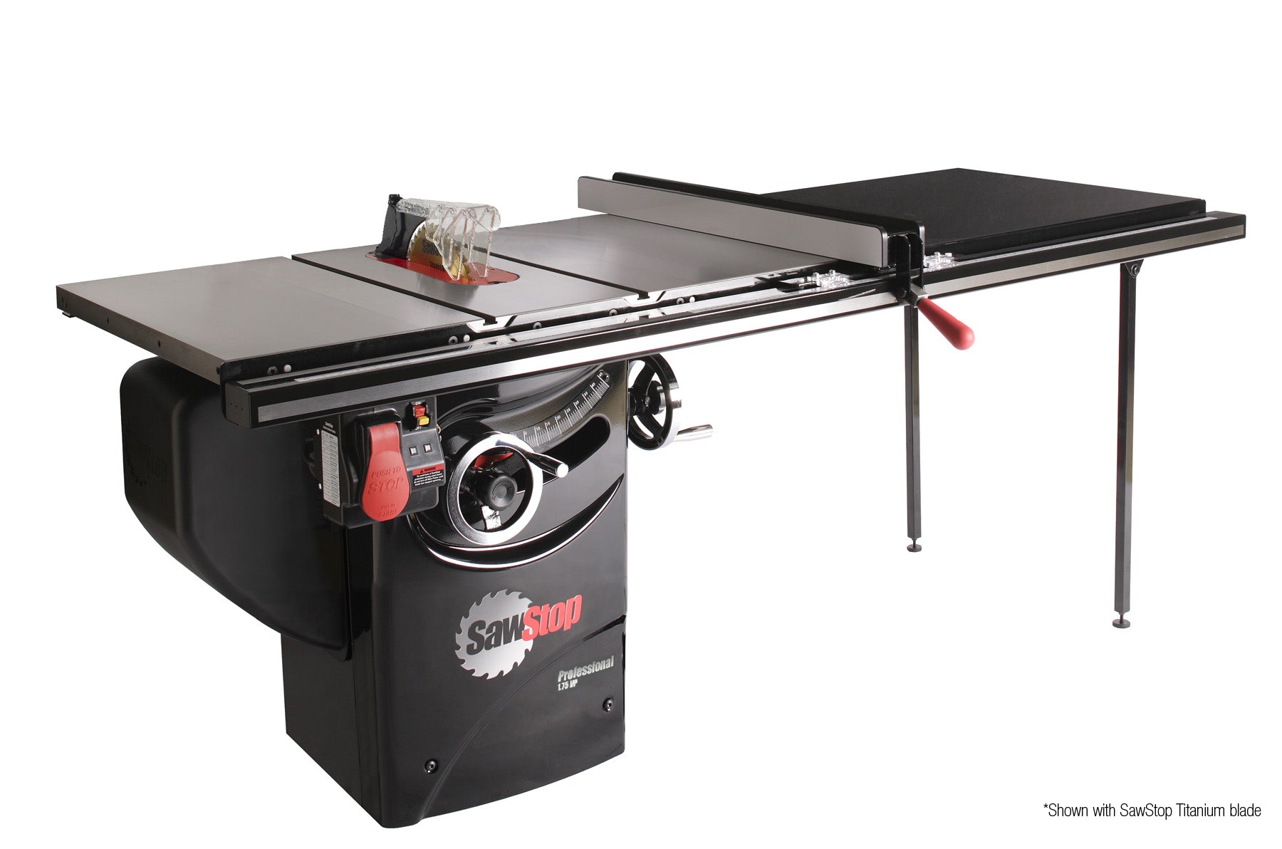 SAWSTOP Professional 1.75HP Cabinet Saw with 52” Professional T-Glide ...