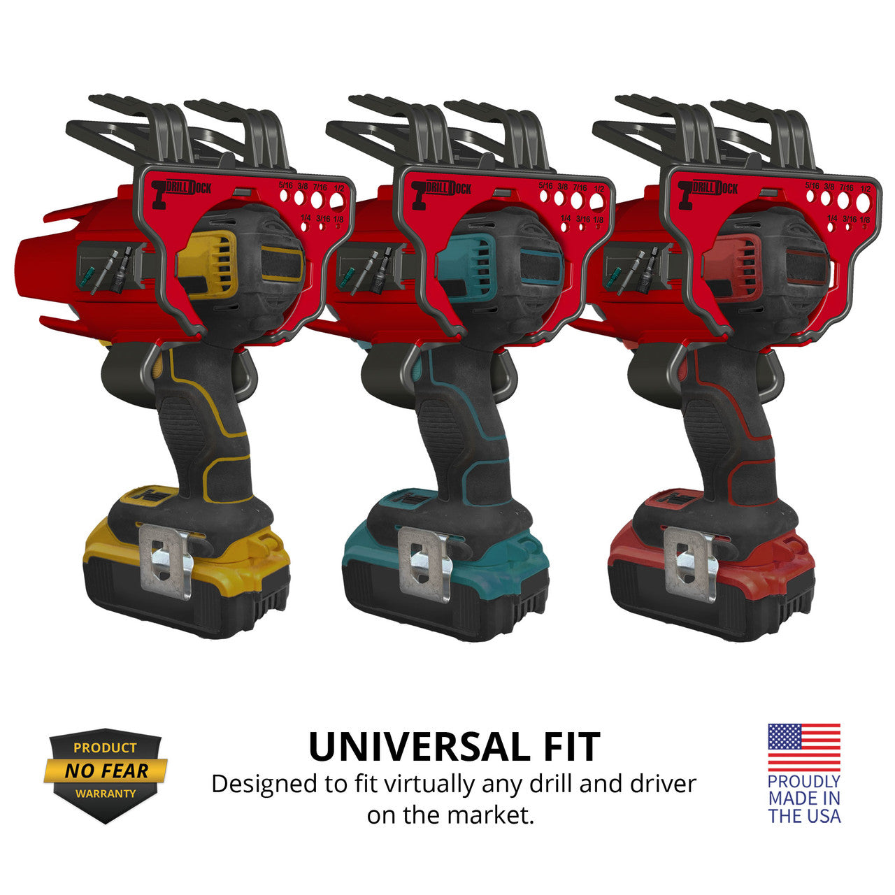 Buy Drill Dock Organizer & Storage Red at Busy Bee Tools