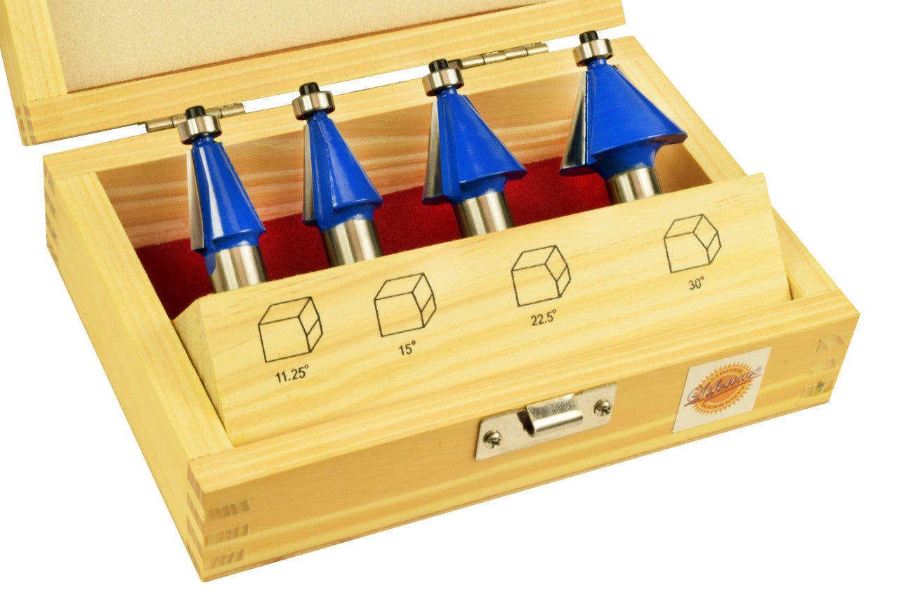 Buy 4pc Chamfer Bit Router Bit Set 1/2" Shan at Busy Bee Tools
