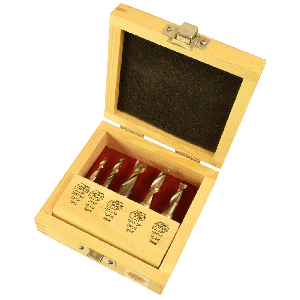 Buy 5pc Up-cut Spiral Router Bit Set at Busy Bee Tools